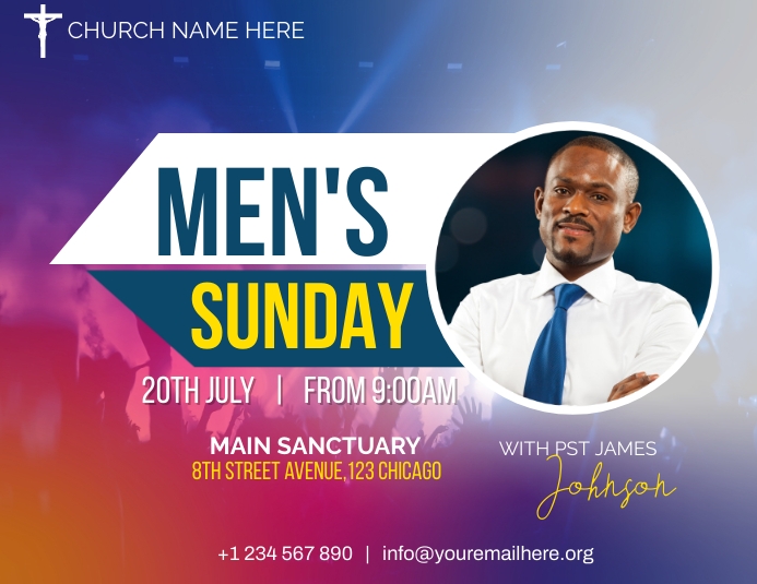 men's sunday service Template | PosterMyWall