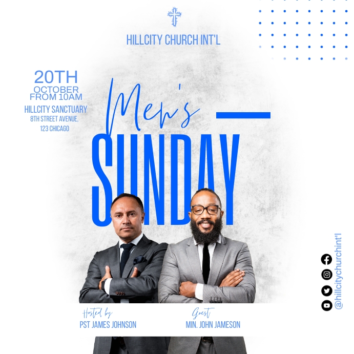 men's sunday service Template | PosterMyWall