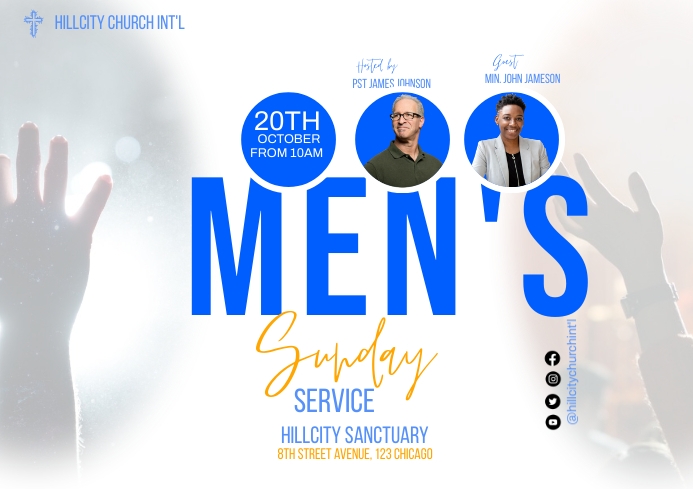 men's sunday service Template | PosterMyWall