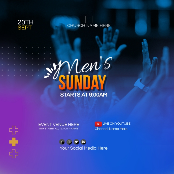 men's sunday service Template | PosterMyWall