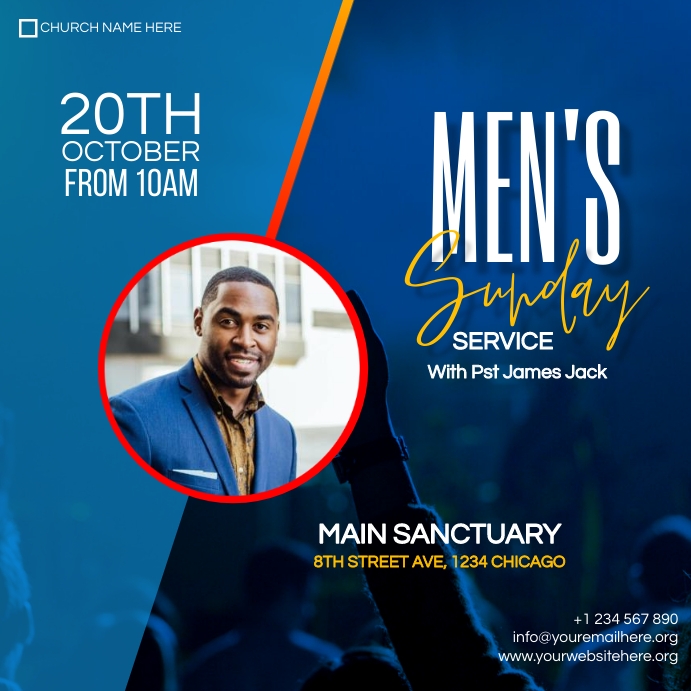 men's sunday service Template | PosterMyWall