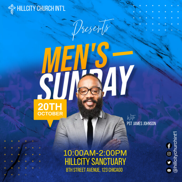 men's sunday service Template | PosterMyWall