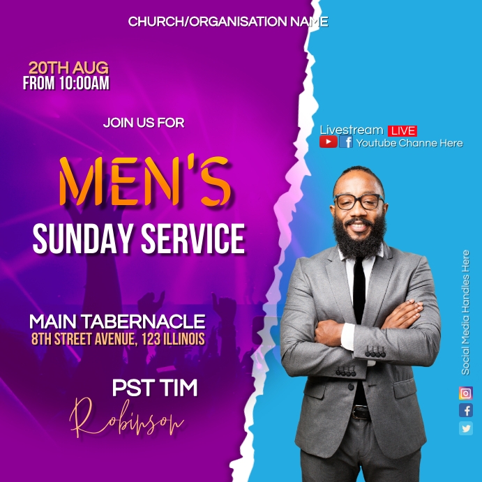 Copy of men's sunday service | PosterMyWall