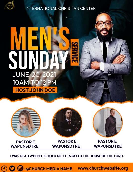 men's sunday service Template | PosterMyWall