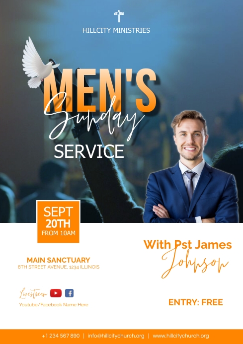 Copy of men's sunday service | PosterMyWall