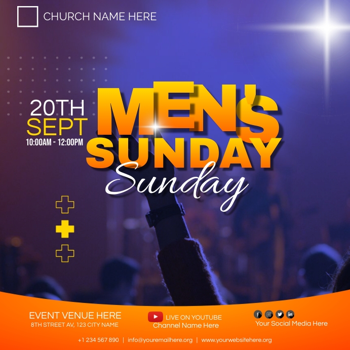 men's sunday service Template | PosterMyWall