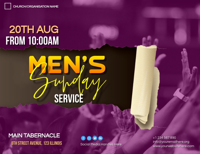 men's sunday service Template | PosterMyWall