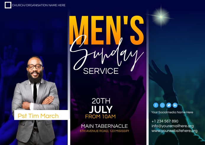 Copy of men's sunday service | PosterMyWall
