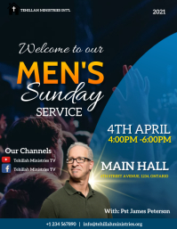 men's sunday service flyer Template | PosterMyWall