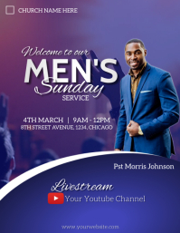 men's sunday service flyer Template | PosterMyWall