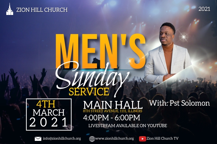 men's sunday service flyer Template | PosterMyWall