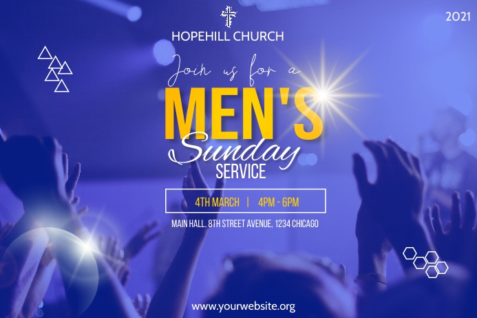 men's sunday service flyer Template | PosterMyWall