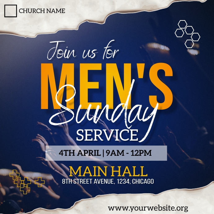 Copy of men's sunday service flyer | PosterMyWall