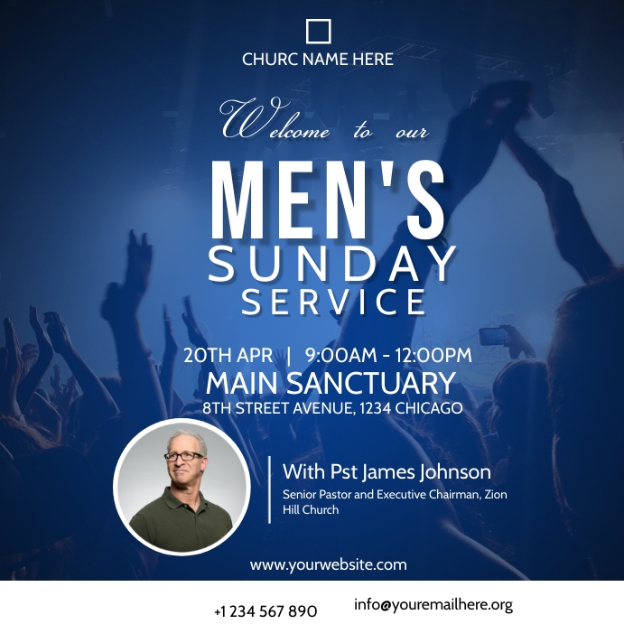 men's sunday service flyer Template | PosterMyWall