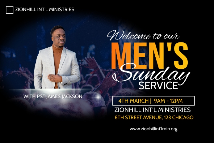 men's sunday service flyer Template | PosterMyWall