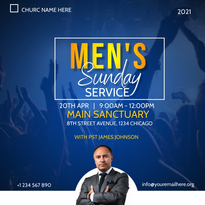 Copy of men's sunday service flyer | PosterMyWall