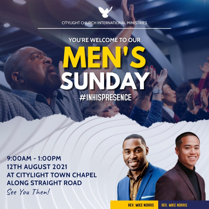 men's sunday service flyer template | PosterMyWall