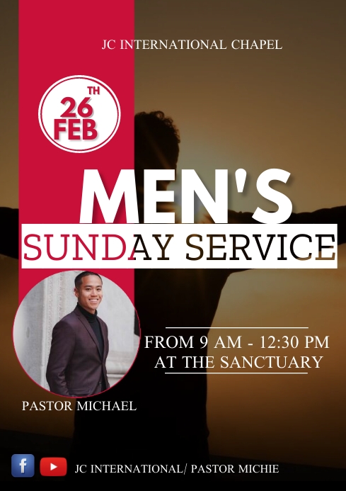 Men's Sunday Service flyer template | PosterMyWall