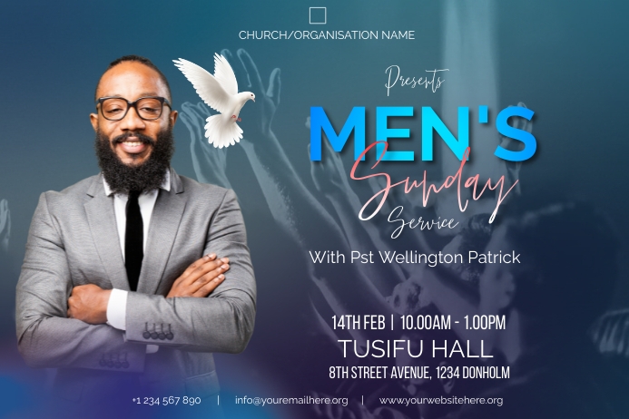 MEN'S SUNDAY SERVICE POSTER Template | PosterMyWall