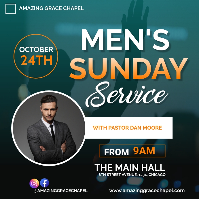 Copia de MEN'S SUNDAY SERVICE POSTER | PosterMyWall