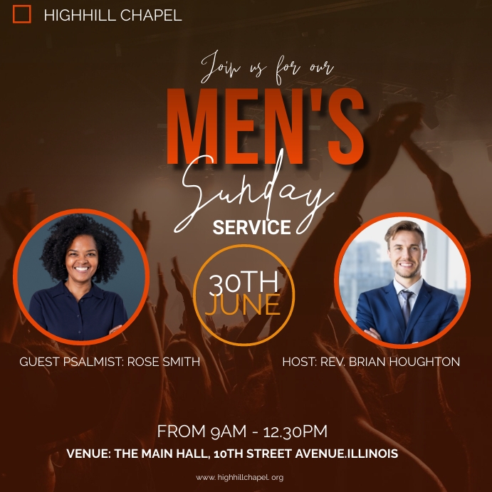 MEN'S SUNDAY SERVICE POSTER Template | PosterMyWall