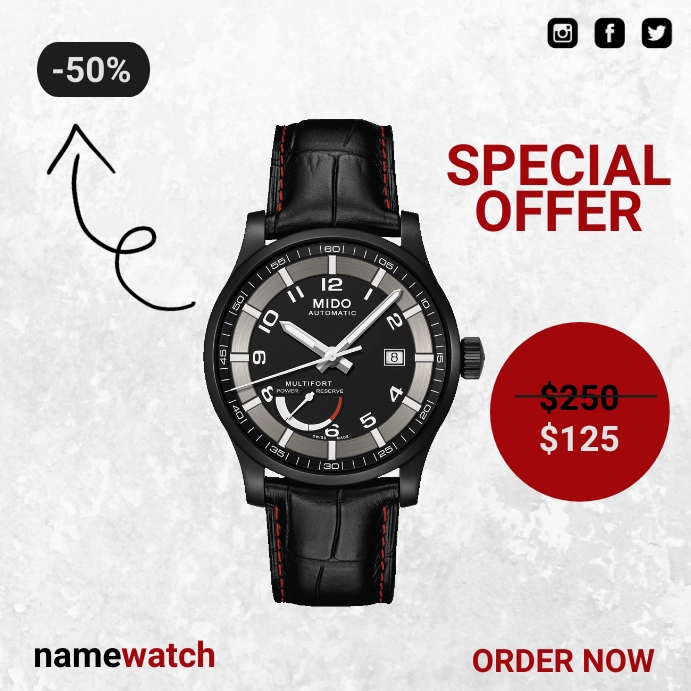 Men's Watch Instagram Post Template | PosterMyWall