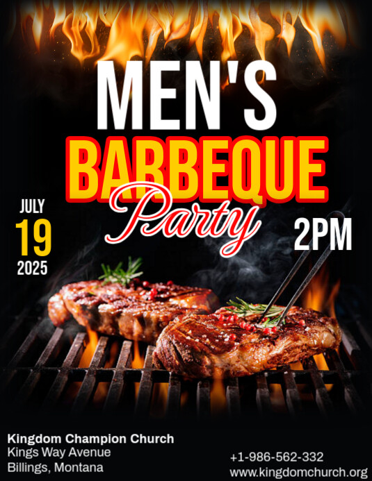 Men Barbeque Party Ad Flyer Template | PosterMyWall