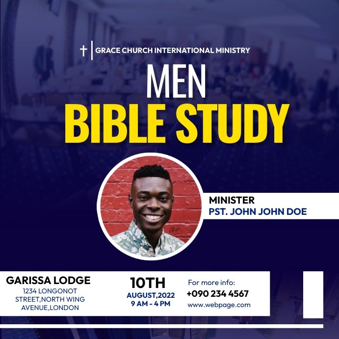 MEN BIBLE STUDY Template | PosterMyWall