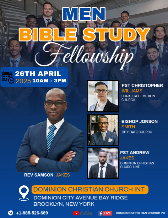 Men Bible Study Fellowship Template | PosterMyWall