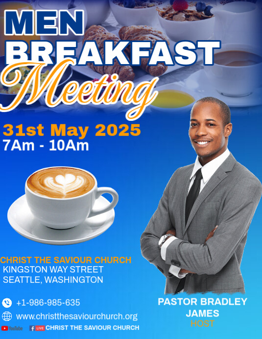 Copy of Men Breakfast meeting Flyer Ad | PosterMyWall
