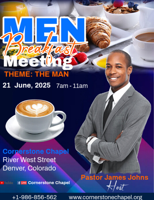 Copy of Men Breakfast meeting Flyer Ad | PosterMyWall