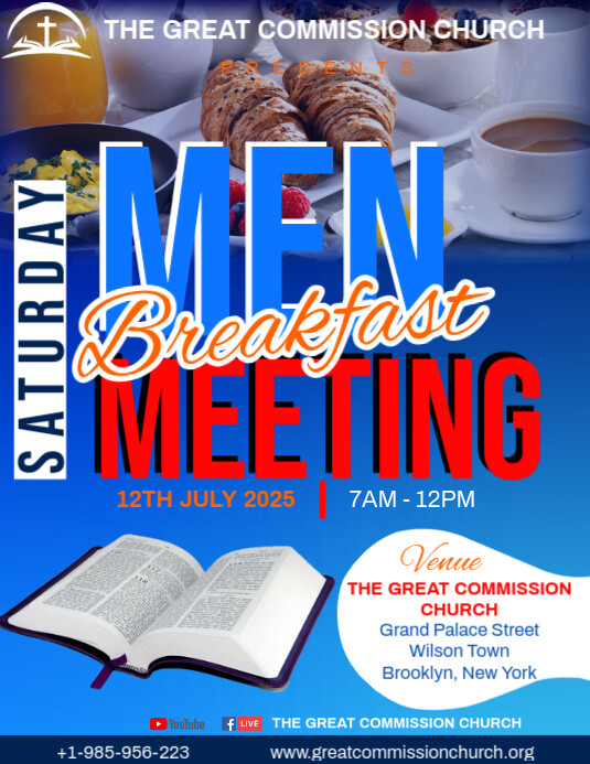 Copy of Men Breakfast meeting Flyer Ad | PosterMyWall