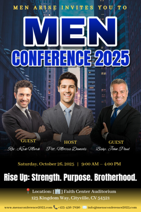 Men Conference Event Ad Template | PosterMyWall