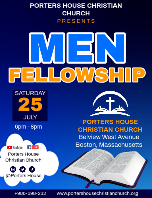 Men Fellowship Ad Flyer Template | PosterMyWall