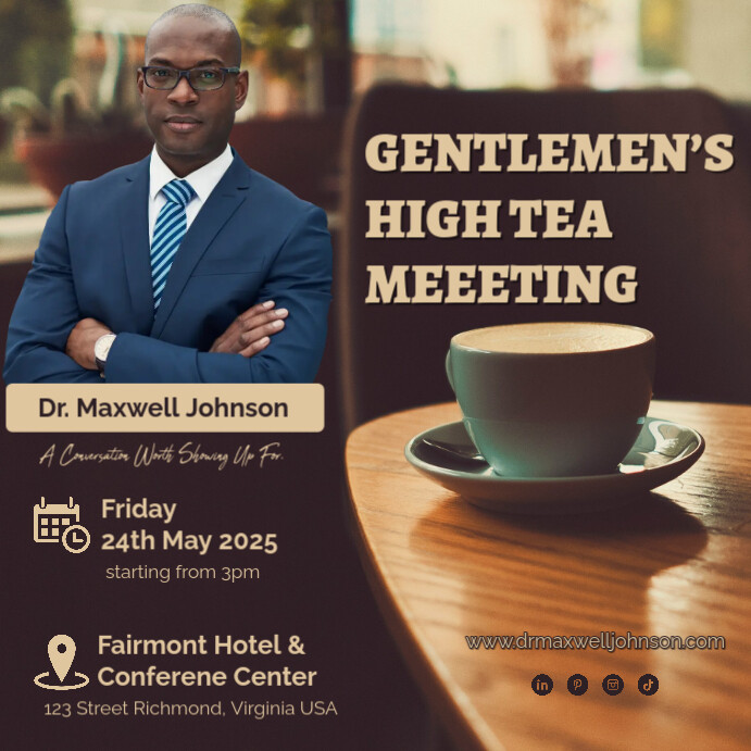 Men High Tea Meeting Ad Template | PosterMyWall
