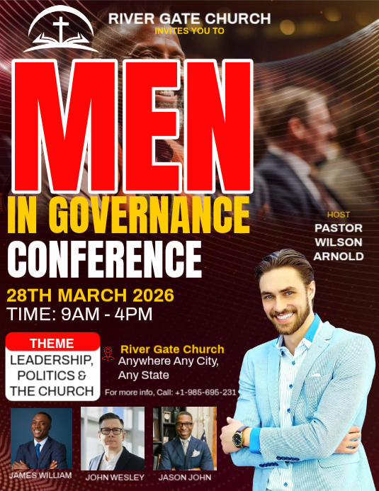 Men in Governance Conference Flyer Template | PosterMyWall