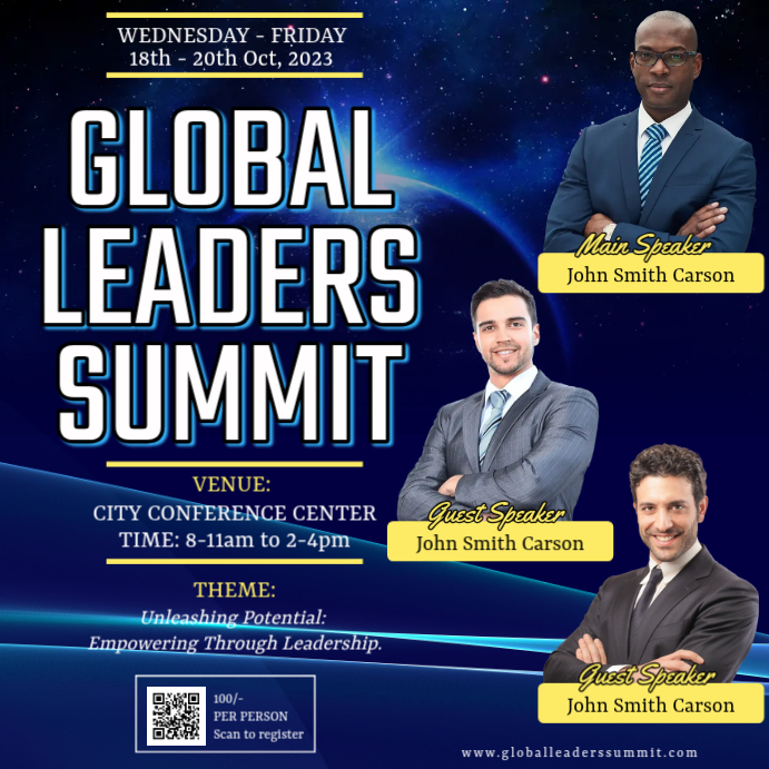 Men Leaders Summit Ad Template | PosterMyWall