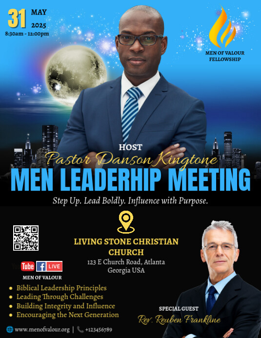 Men Leadership Meeting Flyer Template | PosterMyWall