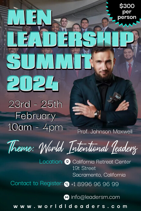 Men leadership summit 2024 flyer poster Template | PosterMyWall