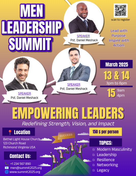 Men Leadership Summit Ad Template | PosterMyWall