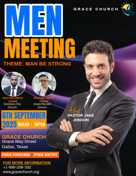 Plantilla de Men Meeting Ad | PosterMyWall