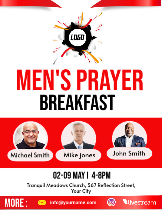 men prayer breakfast Template | PosterMyWall
