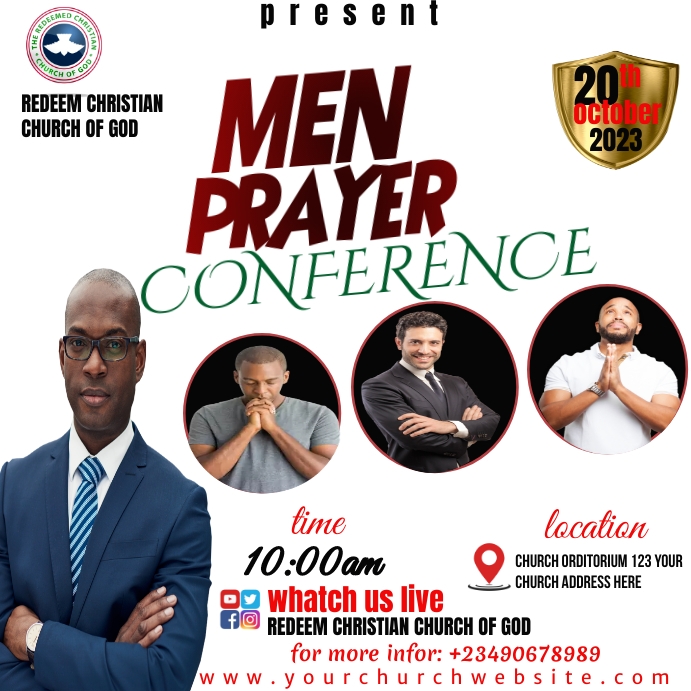 men prayer conference flyer template | PosterMyWall
