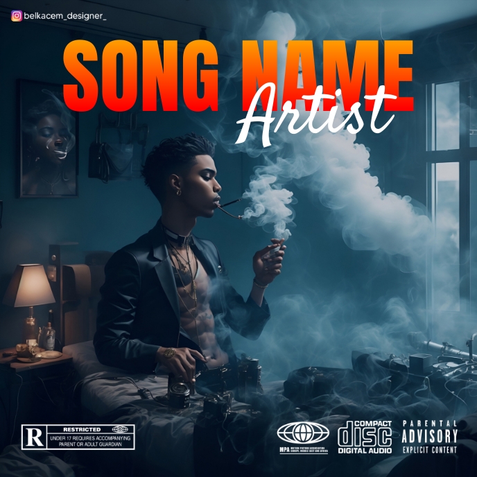 Plantilla de men smoking cover art | PosterMyWall