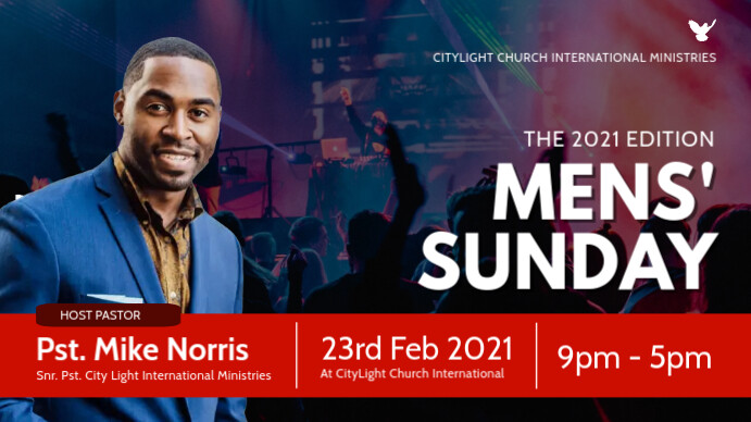 men sunday church flyer Template | PosterMyWall