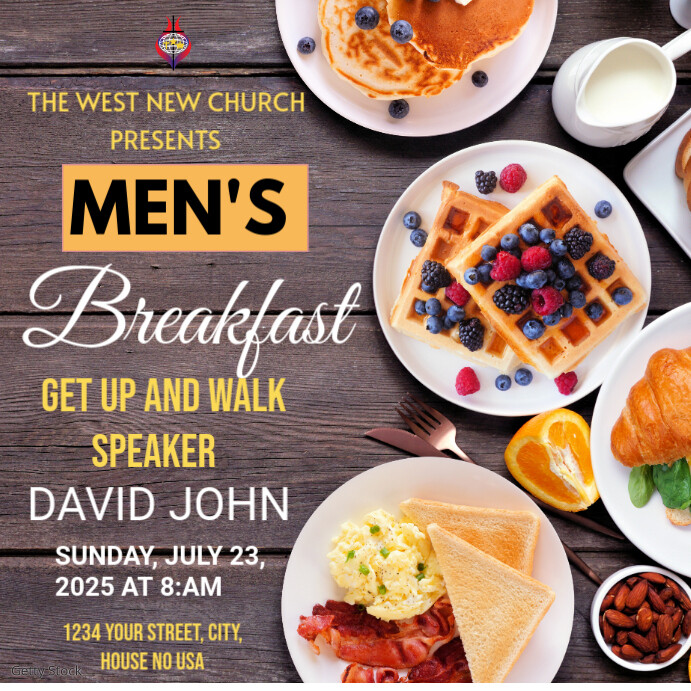 Copy of Mens breakfast church event | PosterMyWall