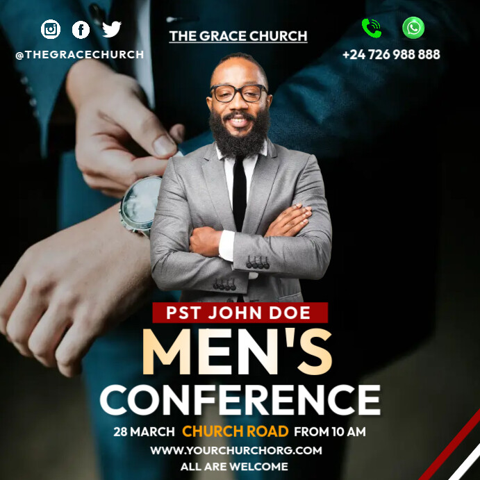 mens conference Template | PosterMyWall