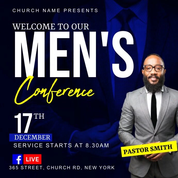 MENS CONFERENCE EVENT TEMPLATE | PosterMyWall