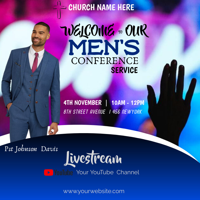 MENS CONFERENCE EVENT TEMPLATE | PosterMyWall