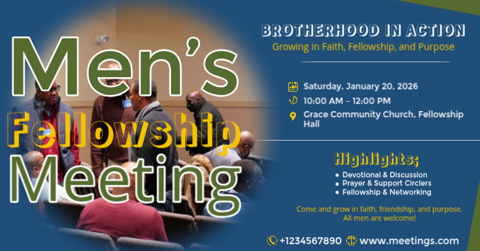 Mens Fellowship Facebook Ad Template | PosterMyWall